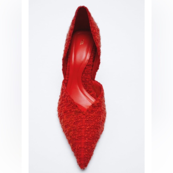 Zara | Shoes | Zara Red Fabric Heels Shoes New | Poshmark